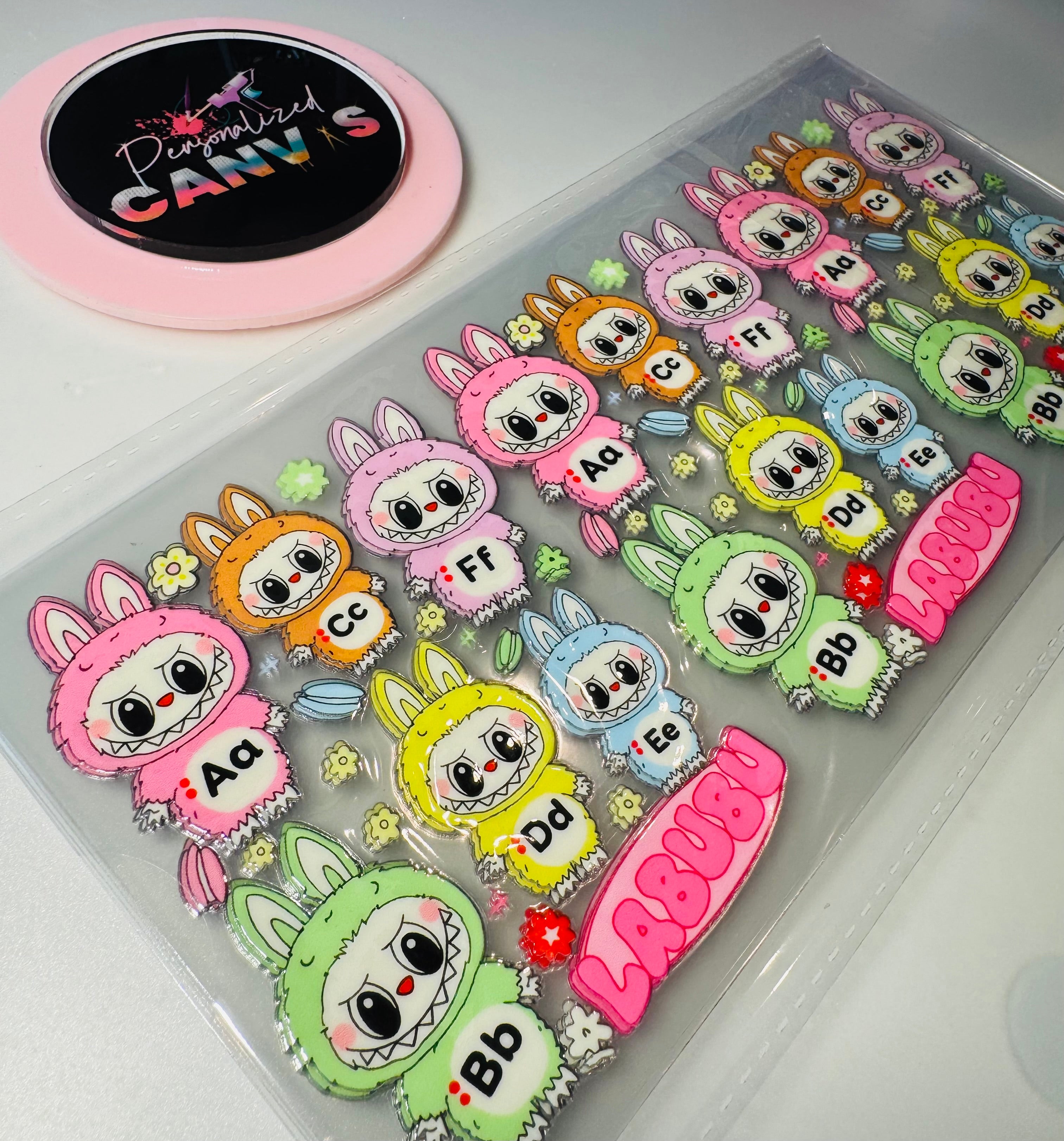 UV DTF Litte Monster Family – Personalized Canvas