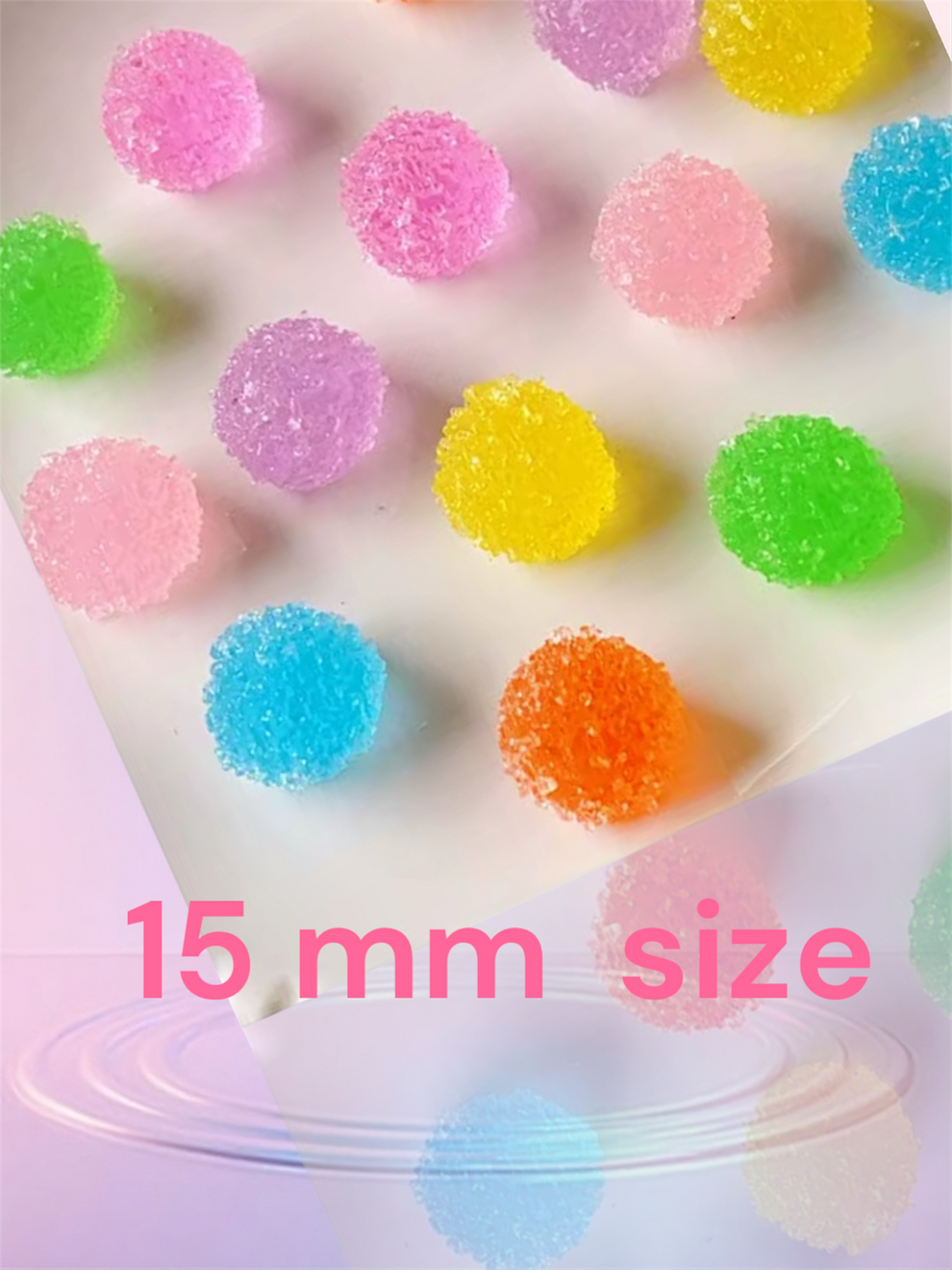 15mm Fake Sugar Candy Resin Mixed colors 10 pieces – Personalized Canvas